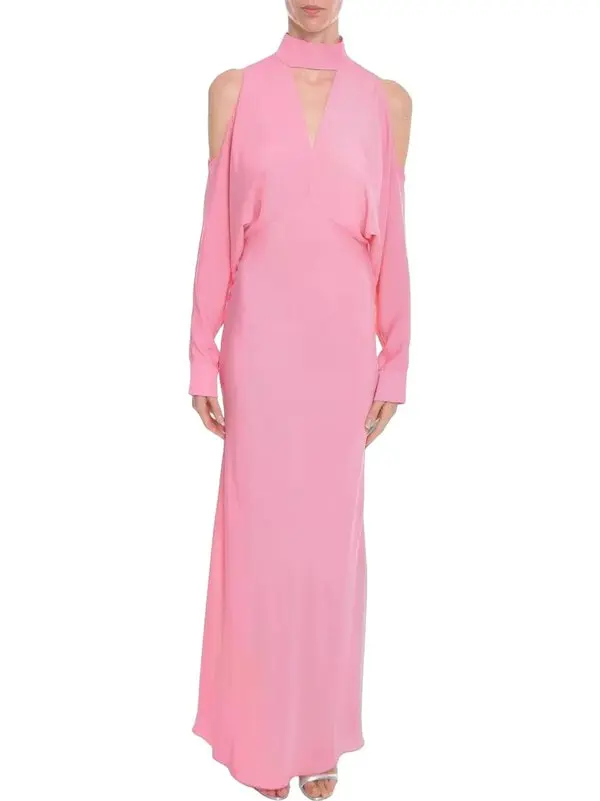 SUPER BLOND Maxi Cut-out Long-sleeve Dress - Pink