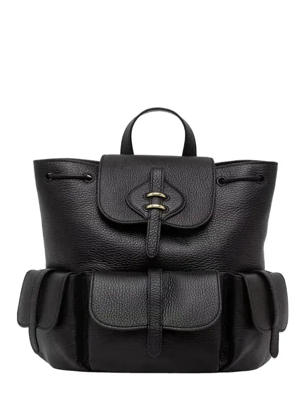 COCCINELLE Mavery Pocket Leather Backpack - Black