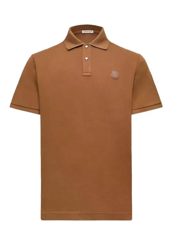 Moncler Logo-patch Short-sleeve Polo Shirt - Brown