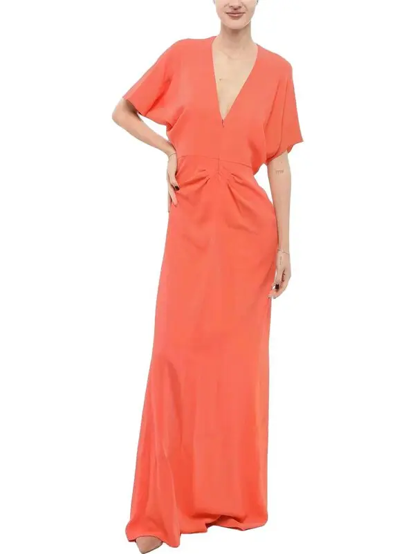 SUPER BLOND V-neck Maxi Dress - Orange