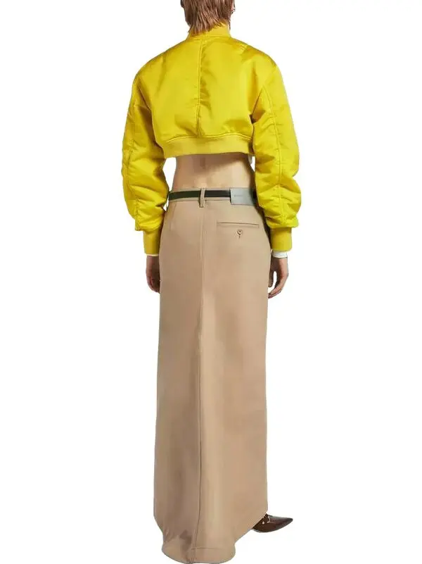 Balenciaga Cropped Oversized Bomber Jacket - Yellow