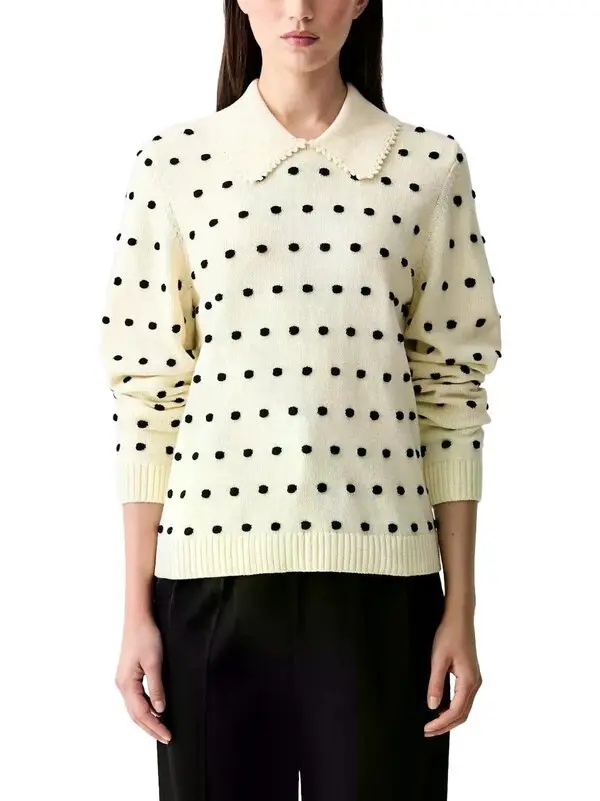 Stine Goya Polka-dot Pom-pom Sweater - Neutrals