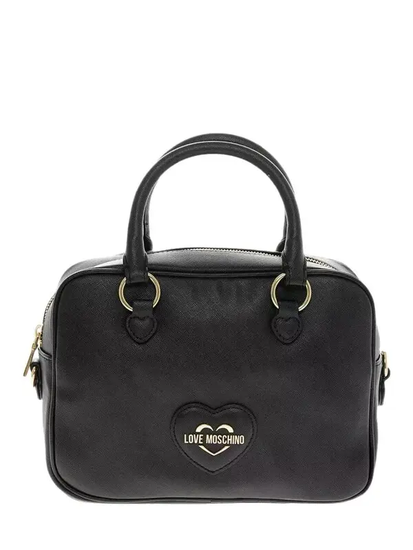 Moschino Logo Plaque Crossbody Bag - Black