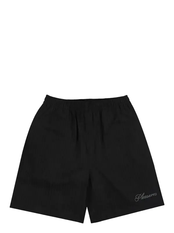 PLEASURES Fortunate Logo-detail Shorts - Black