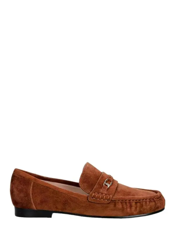 COCCINELLE Logo Plaque Suede Loafers - Brown