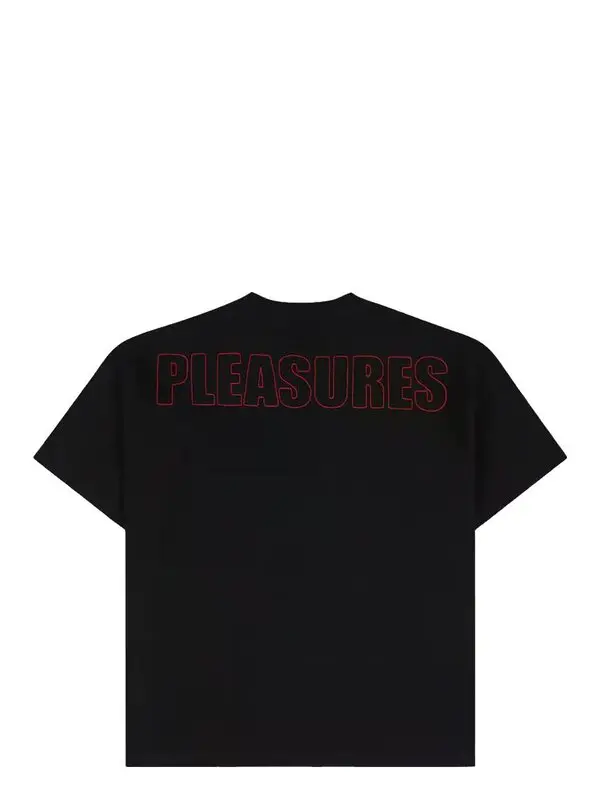 PLEASURES Logo-print T-shirt - Black