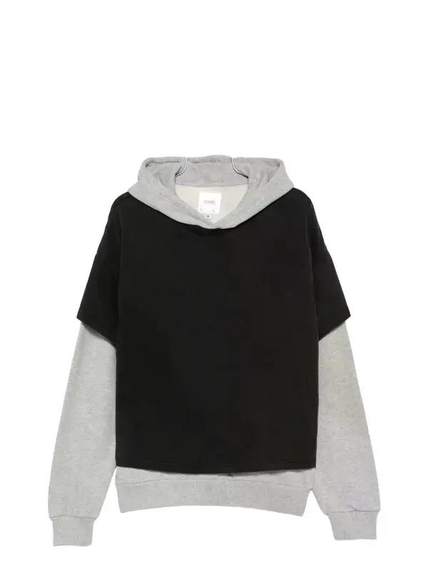 FOUND Layered Design Hoodie - Black