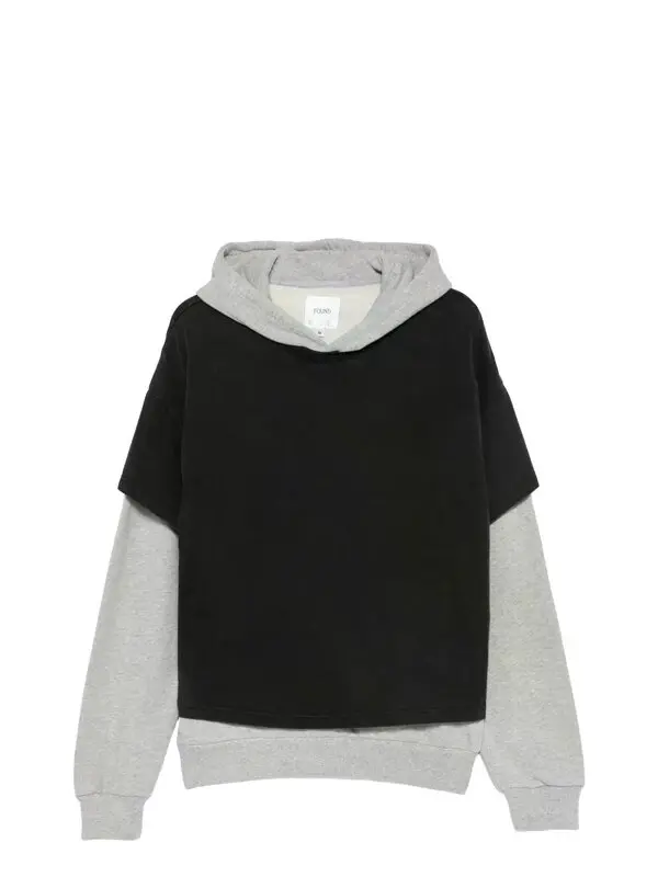 FOUND Layered Design Hoodie - Black