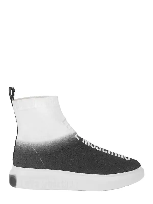 Moschino Ombré Logo Embroidered Sneakers - Black