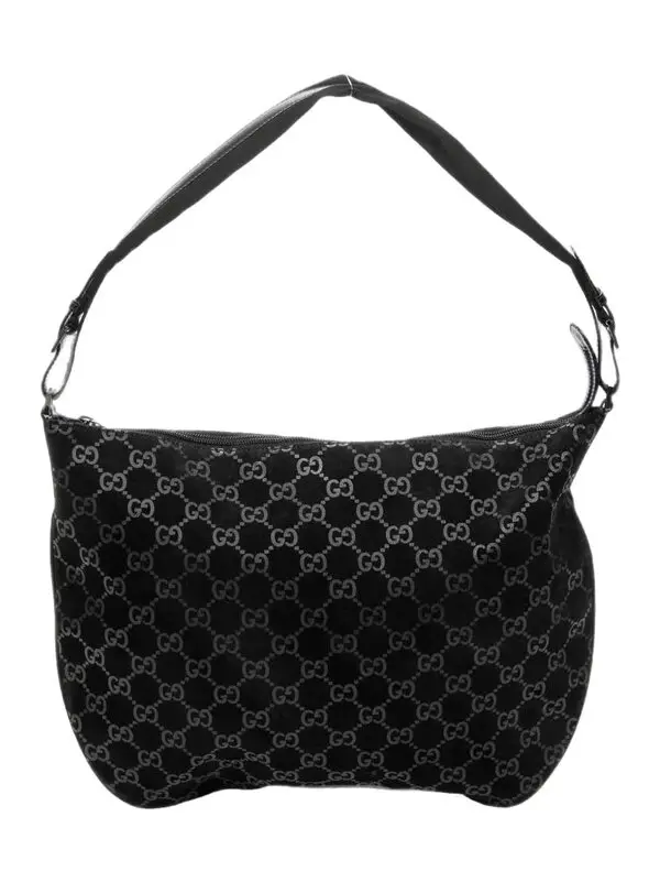 Gucci Gg Canvas Shoulder Bag - Black