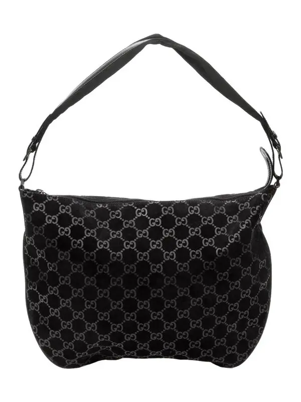 Gucci Gg Canvas Shoulder Bag - Black