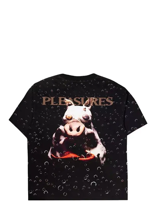 PLEASURES Graphic Print T-shirt - Black