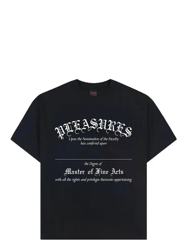 PLEASURES Degree Graphic-print T-shirt - Black