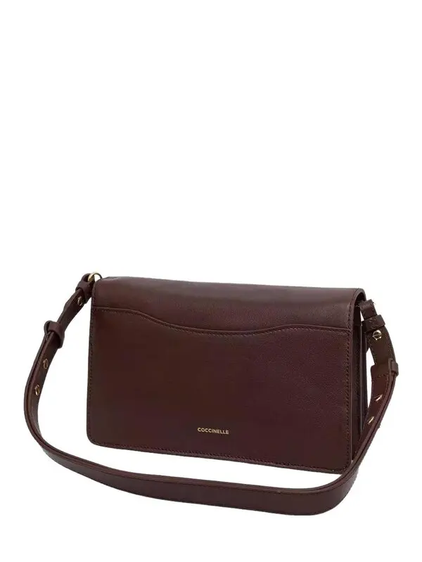 COCCINELLE Grained Leather Shoulder Bag - Red