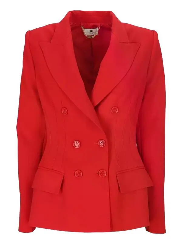 Elisabetta Franchi Double-breasted Peak-lapel Blazer - Red