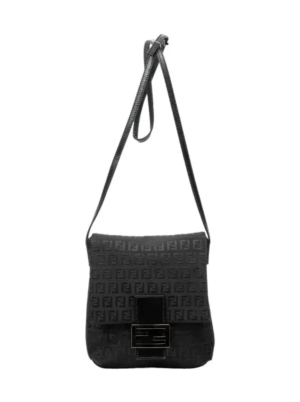 Fendi Monogram Pattern Shoulder Bag - Black