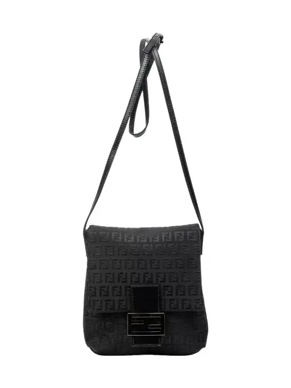 Fendi Monogram Pattern Shoulder Bag - Black