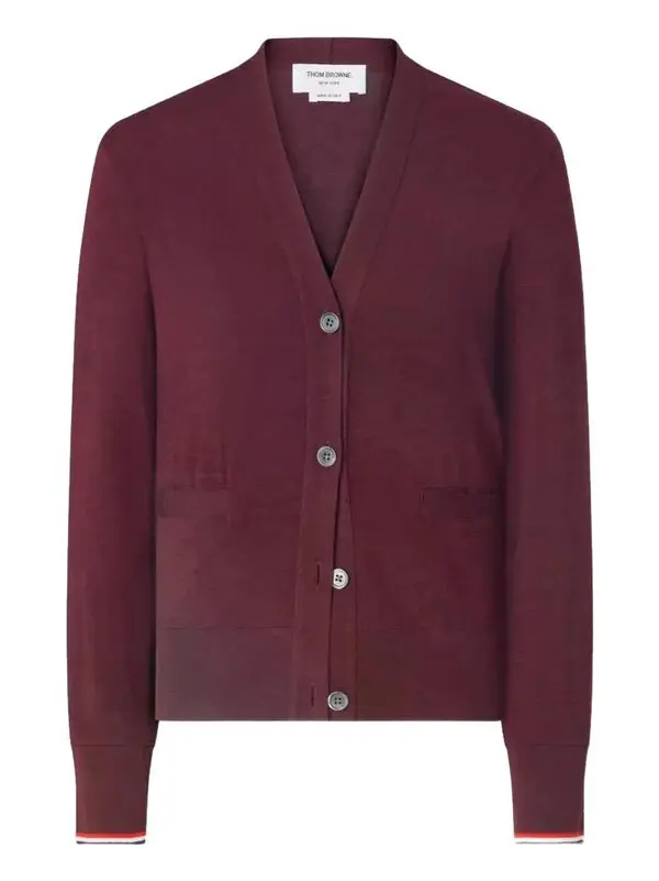 Thom Browne Rwb Stripe Cardigan - Red
