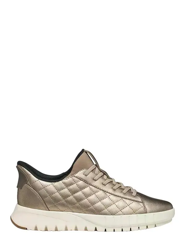 Geox Quilted Metallic Lace-up Sneakers - Gold