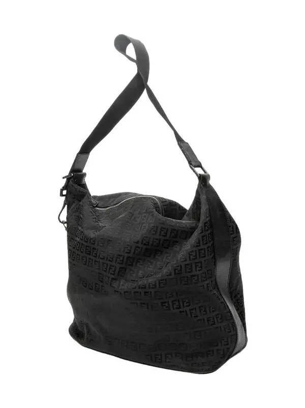 Fendi Zucchino Pattern Shoulder Bag - Black
