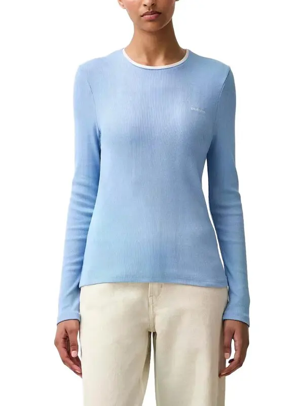 Stine Goya Ribbed-knit Long-sleeve Top - Blue