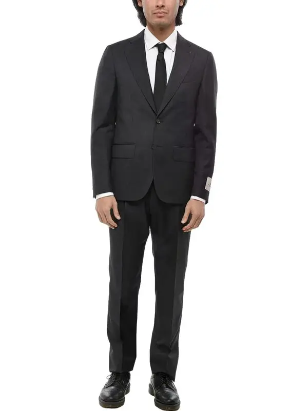 Corneliani District-check Virgin Wool Suit - Grey