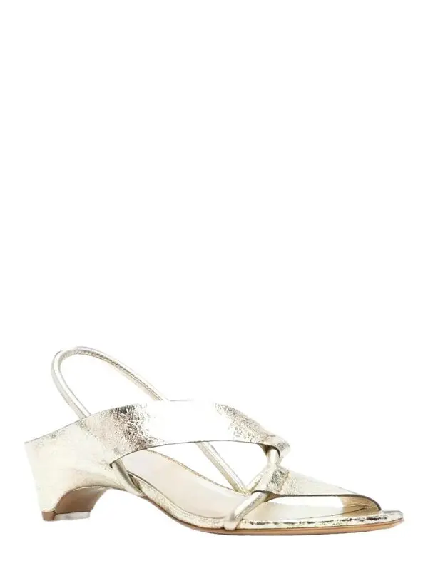 DEL CARLO Cracked Effect Slingback Sandals - Gold
