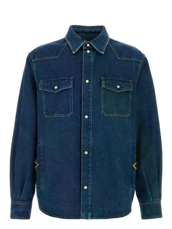 Valentino Garavani Vgold Denim Shirt - Blue