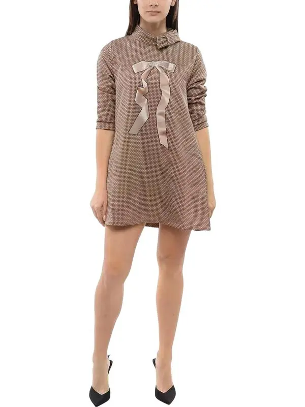 Viktor & Rolf Petite Bow A-line Mini Dress - Brown