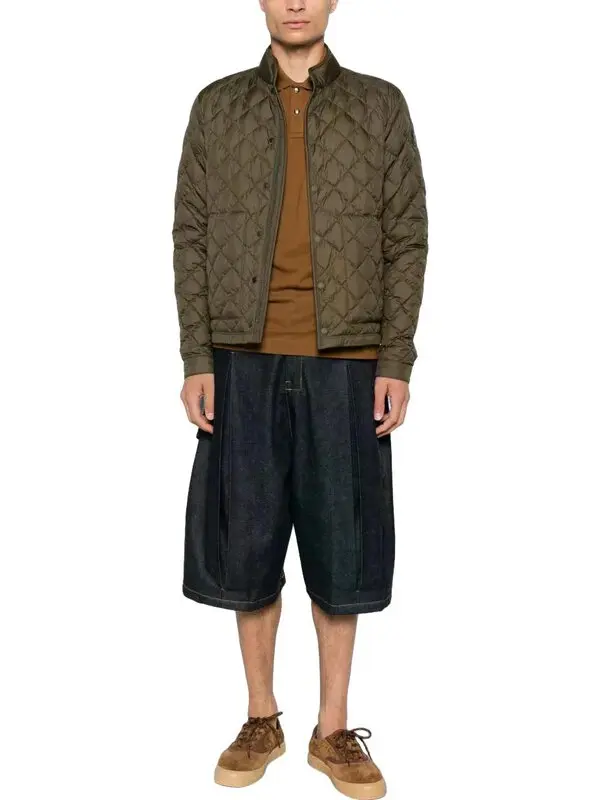 Moncler Quilted Jacket With High Neck - Green