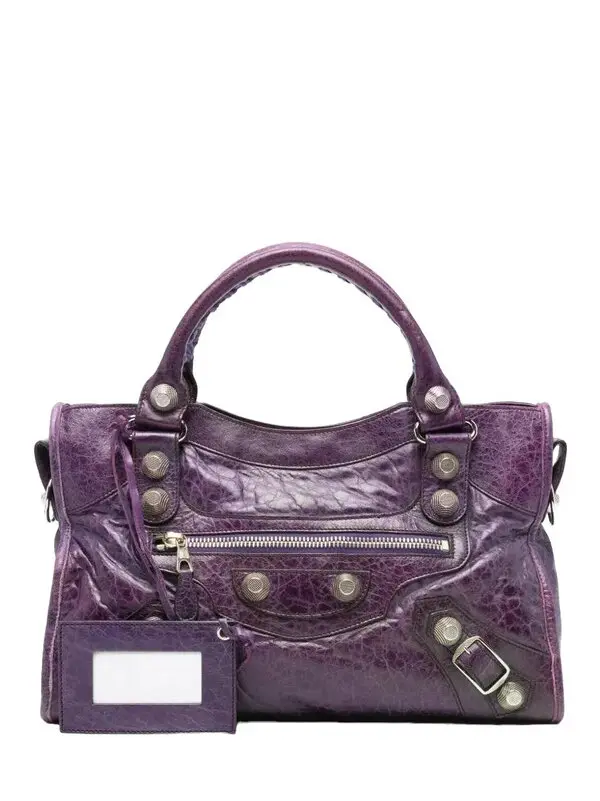 Balenciaga 2000s Giant City Tote Bag - Purple