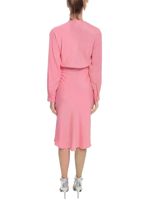 SUPER BLOND Cut-out Long-sleeve Midi Dress - Pink