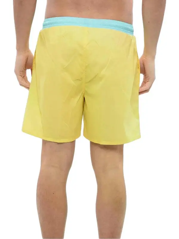 John Richmond Logo Print Drawstring Swim Shorts - Yellow