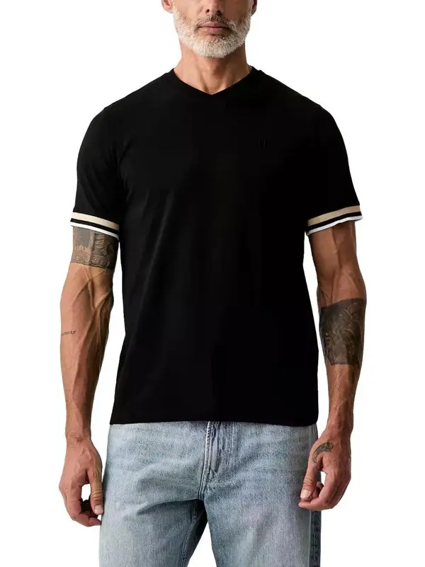 Karl Lagerfeld V-neck Tipping-detail T-shirt - Black