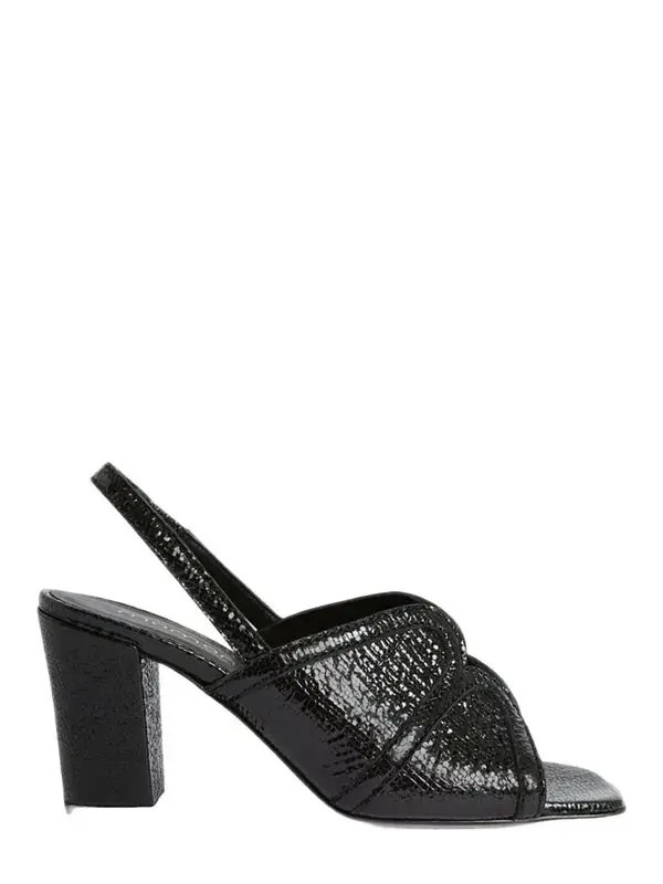 Momoni Laminated Leather Sandals - Black