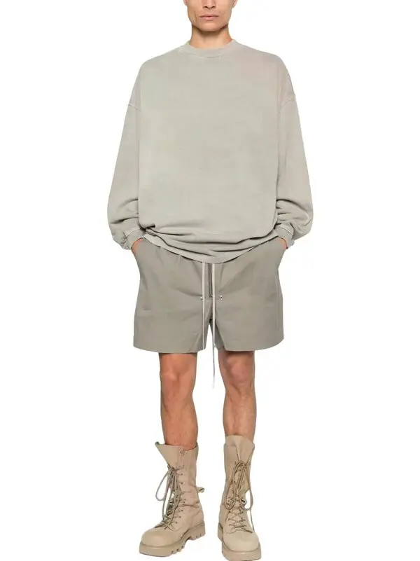 Rick Owens Drawstring Shorts With Exposed Zip - Grey