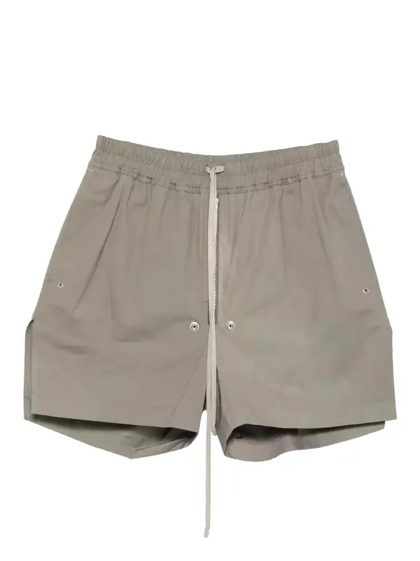 Rick Owens Drawstring Shorts With Exposed Zip - Grey