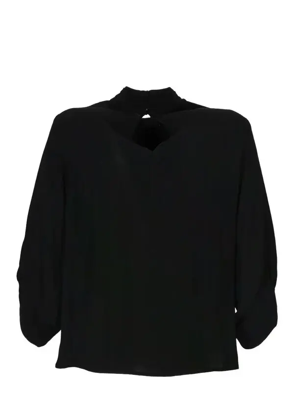 Elisabetta Franchi Bow Detail High Neck Blouse - Black