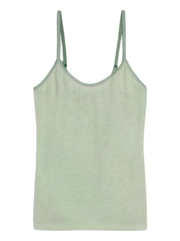 Momoni Airelle Lurex-jersey Top - Green