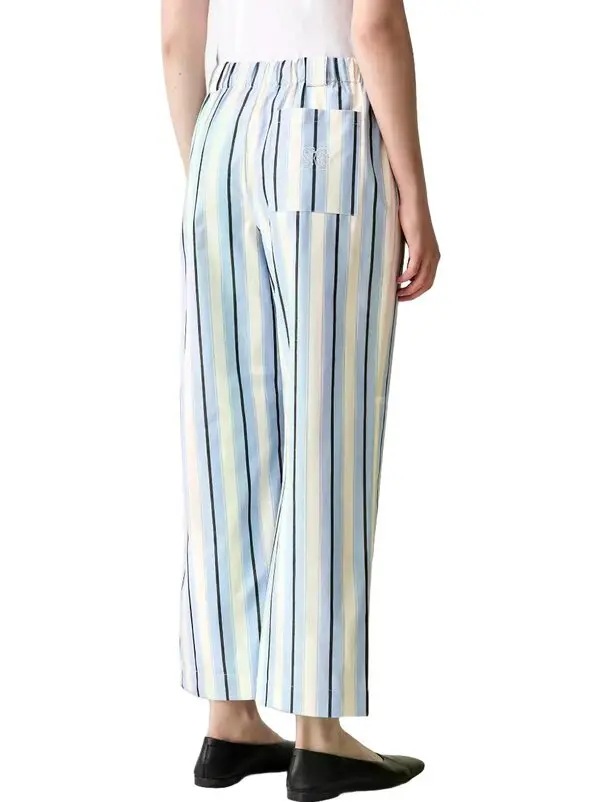 Stine Goya Striped Embroidered Trousers - Blue