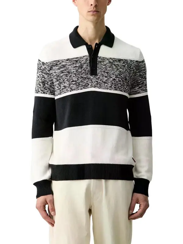 JOOP! Striped-knit Polo Sweater - Blue
