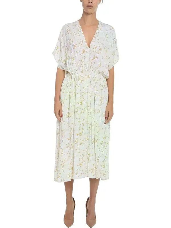 SAMSOE SAMSOE Andina Floral-print Midi Dress - White