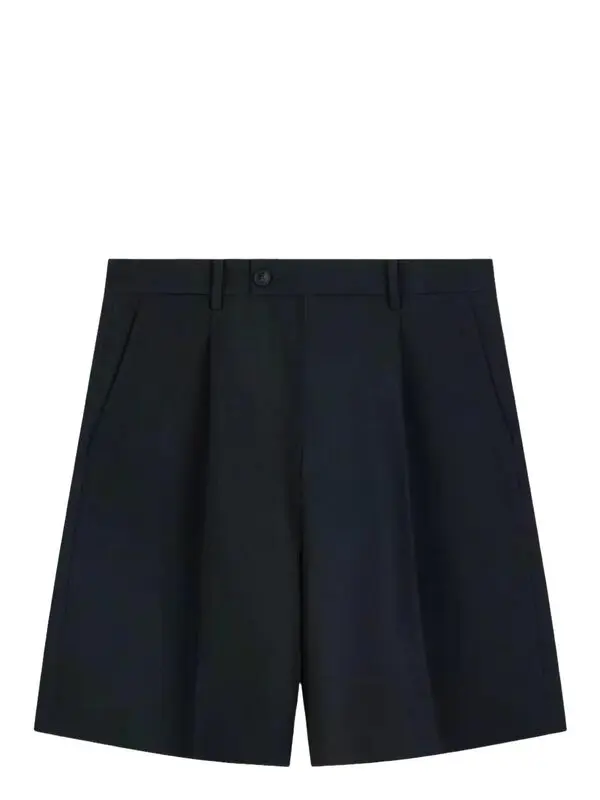 Emporio Armani Pleated Detail Tailored Shorts - Blue