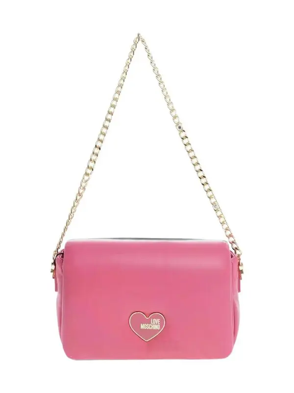 Moschino Heart Plaque Crossbody Bag - Pink