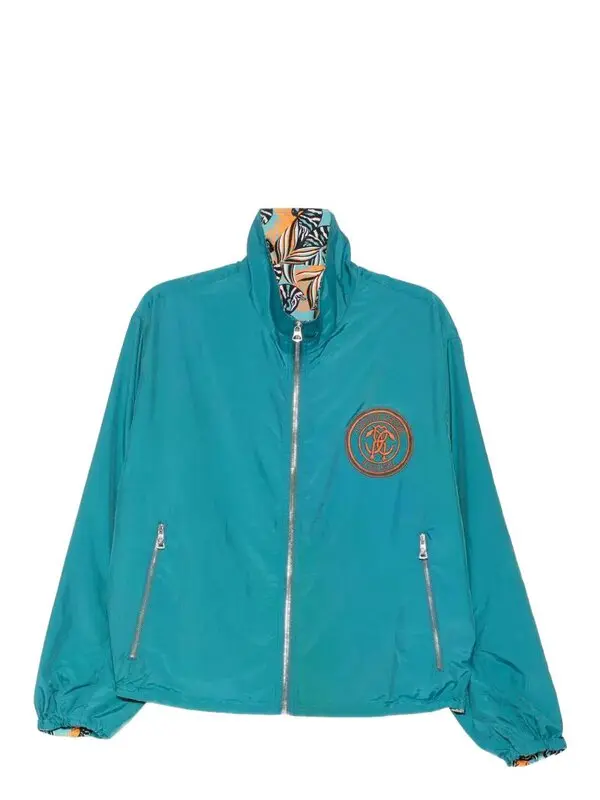 Roberto Cavalli Reversible Bomber Jacket With Zebra Print - Blue