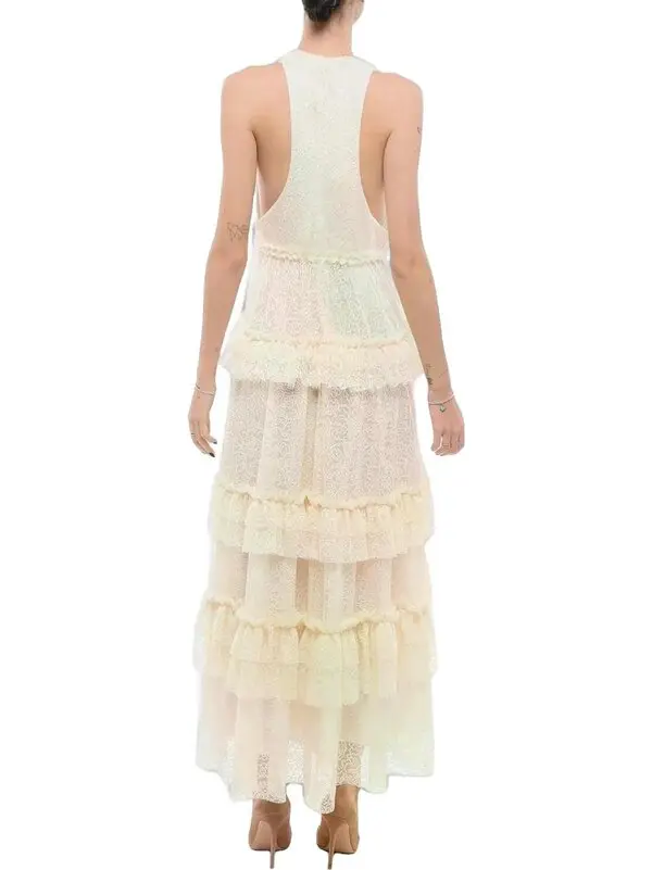 Philosophy Di Lorenzo Serafini Beige Lace Tiered Maxi Dress - Neutrals