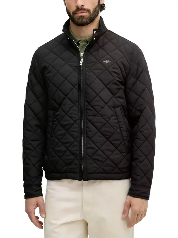 Gant Quilted High-neck Zip-up Jacket - Black