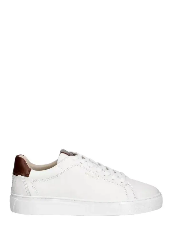 Gant Contrast Heel Leather Sneakers - White