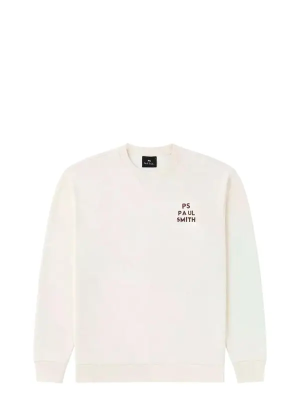 Paul Smith Logo Print Cotton Sweatshirt - Neutrals