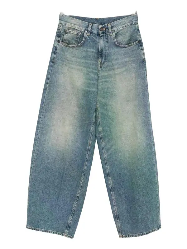 6397 Wide-leg Whiskers Effect Jeans - Blue